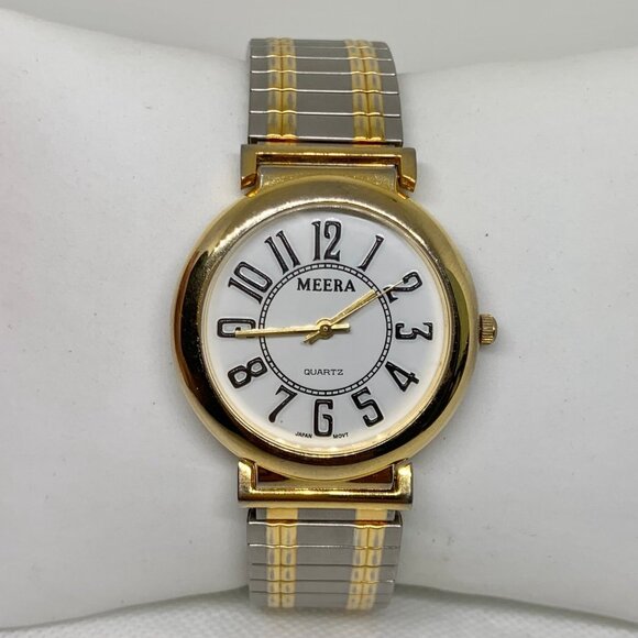Accessories | Vintage Meera Watch Gold Silver Tone 35mm Round Case ...